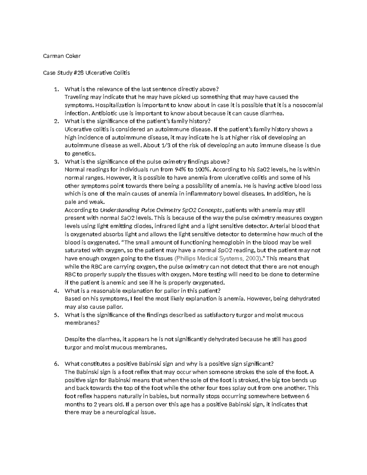 Week 4 case study 28 - accurate - Carman Coker Case Study #28 ...