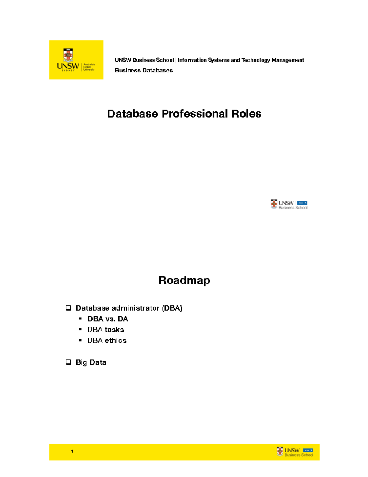 10 -1 INFS1603 DBA 2021-clean - UNSW Business School | Information Systems and Technology ...