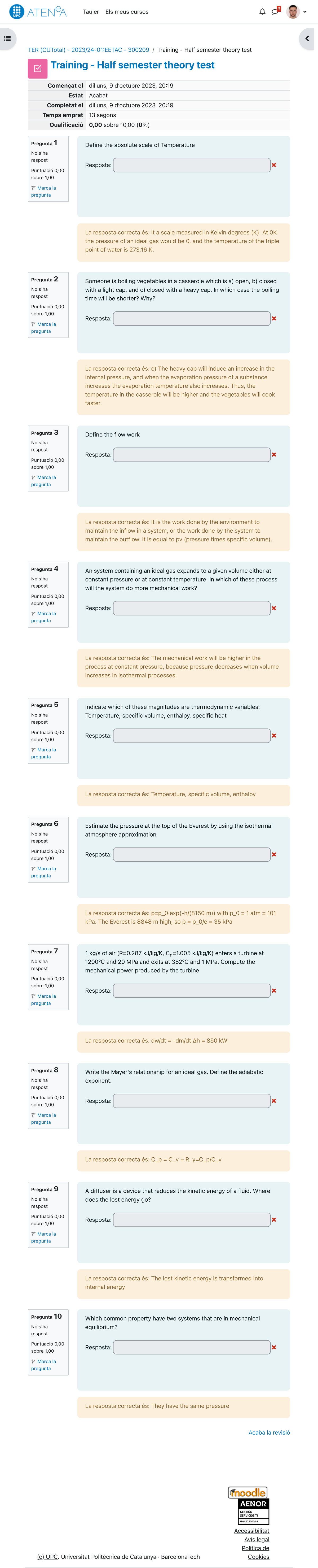 Training - Half semester theory test Revisió de l'intent 6 - Pregunta 1 ...
