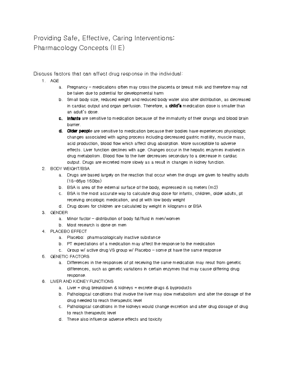 Exam 2 Pharmacology - good - Providing Safe, Effective, Caring ...