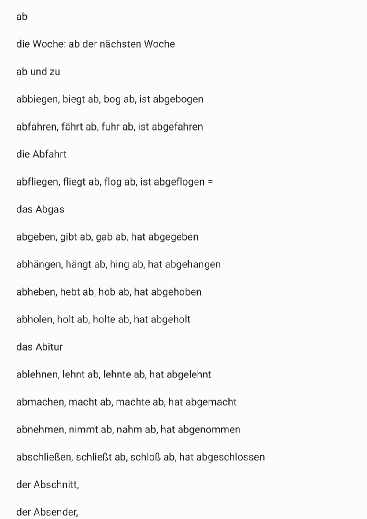Notes 240604 191819 - almanca - ab die Woche: ab der nächsten Woche ab ...