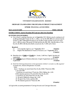 Topic ONE Introduction TO Financial Accounting - TOPIC ONE INTRODUCTION ...