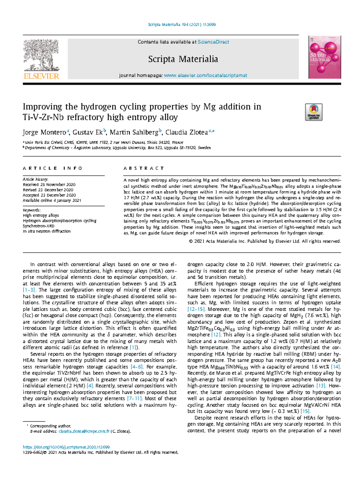 Montero 2021 - jilop - ISBN - International Standard Book Number - Scripta Materialia 194 (2021 ...