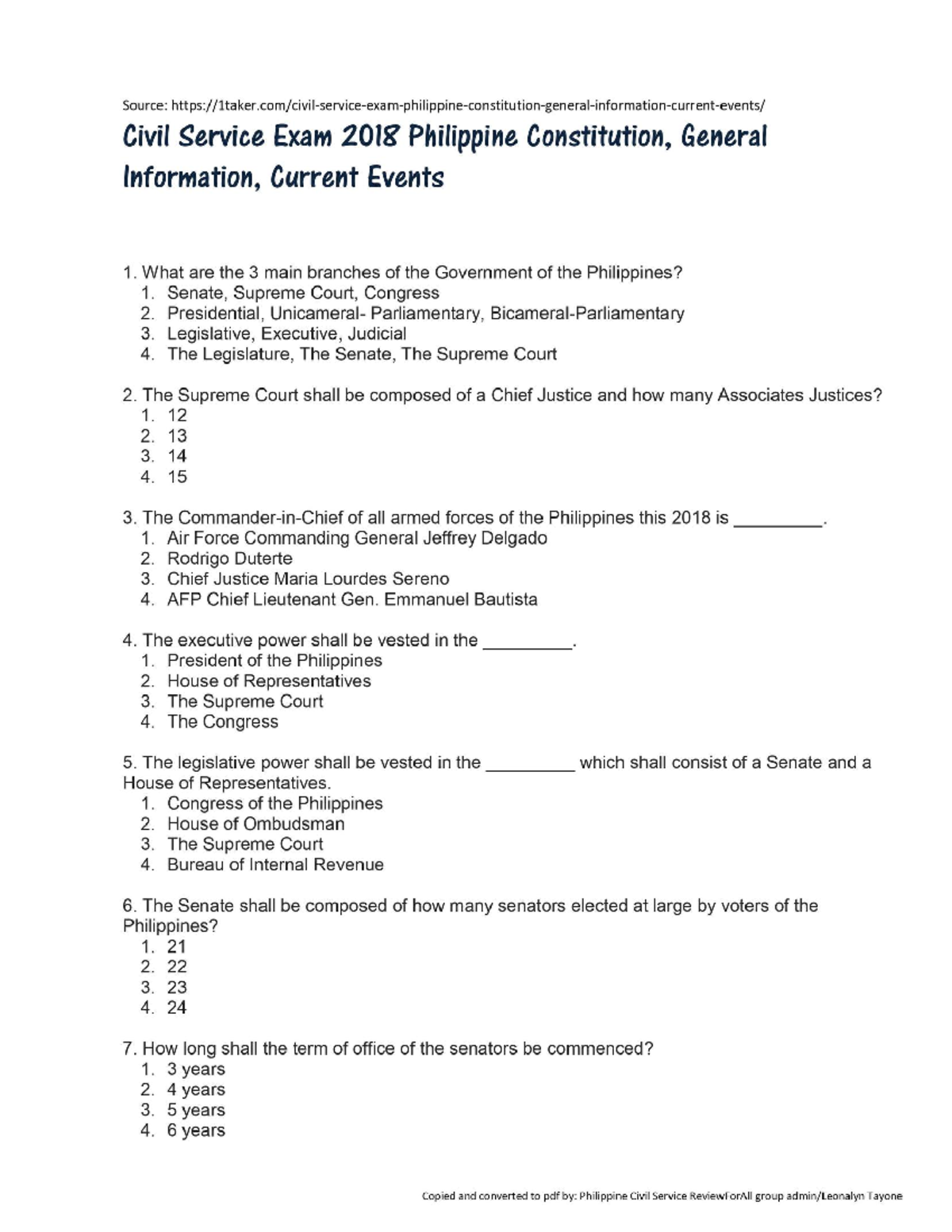 Mock quiz Rev 1 English Civil-Service-Exam-Sub-Pro-Review - Accountancy ...