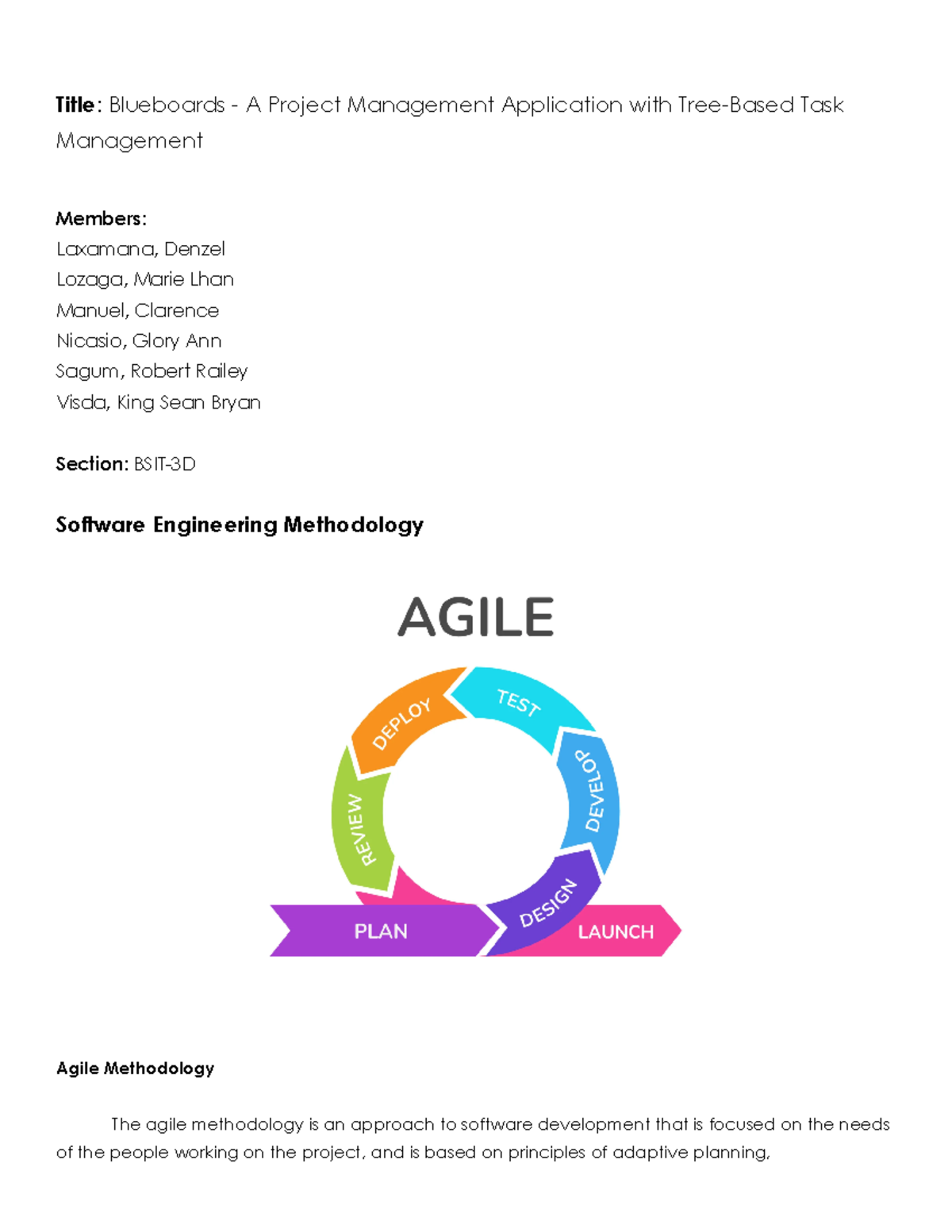 Software Engineering Methodology for Blueboards A Project Management ...