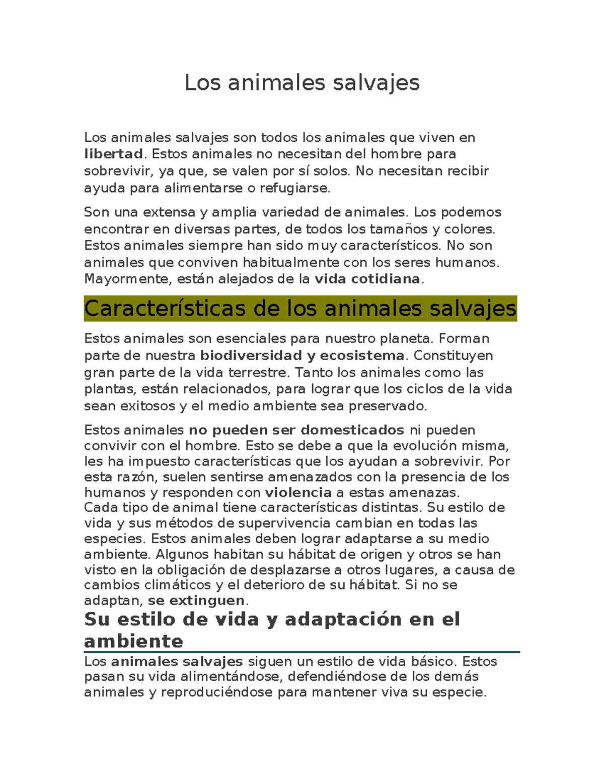 Exposicion animales salvajes - Los animales salvajes Los animales ...