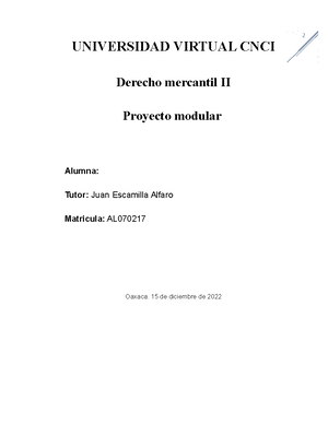 Proyecto integrador- Derecho mercantil - Studocu