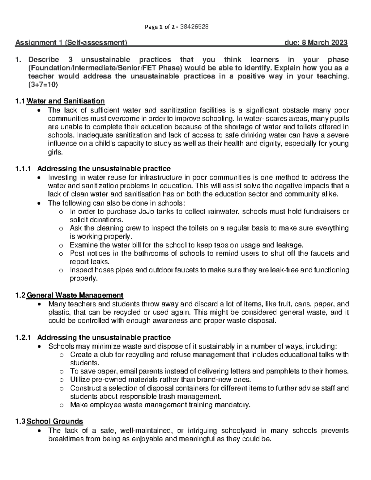 38426528 - EDTM 312 - Assignment 1 - Page 1 of 2 - 38426528 3842 ...