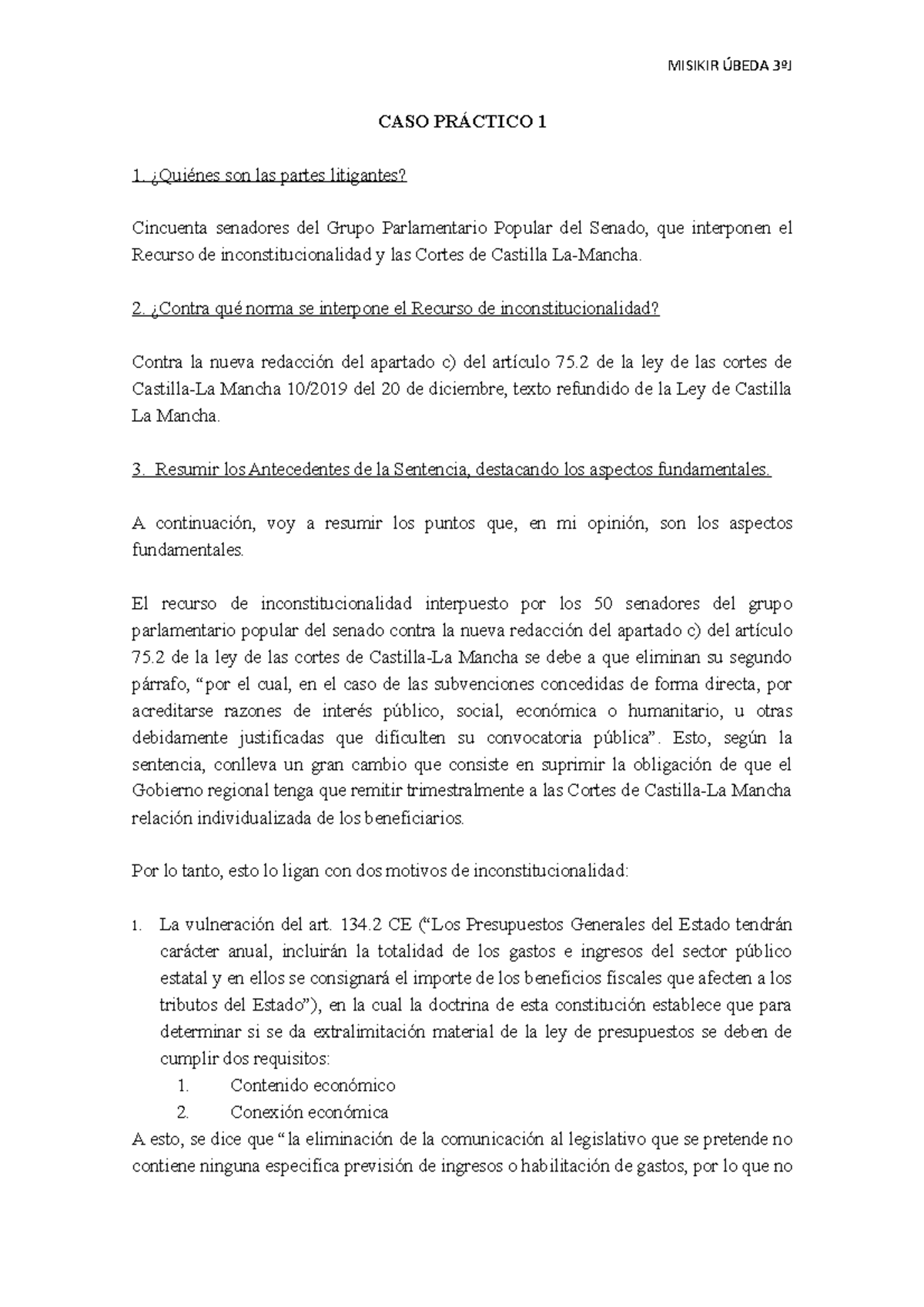 CASO Práctico 1 - cao practico - CASO PRÁCTICO 1 ¿Quiénes son las ...