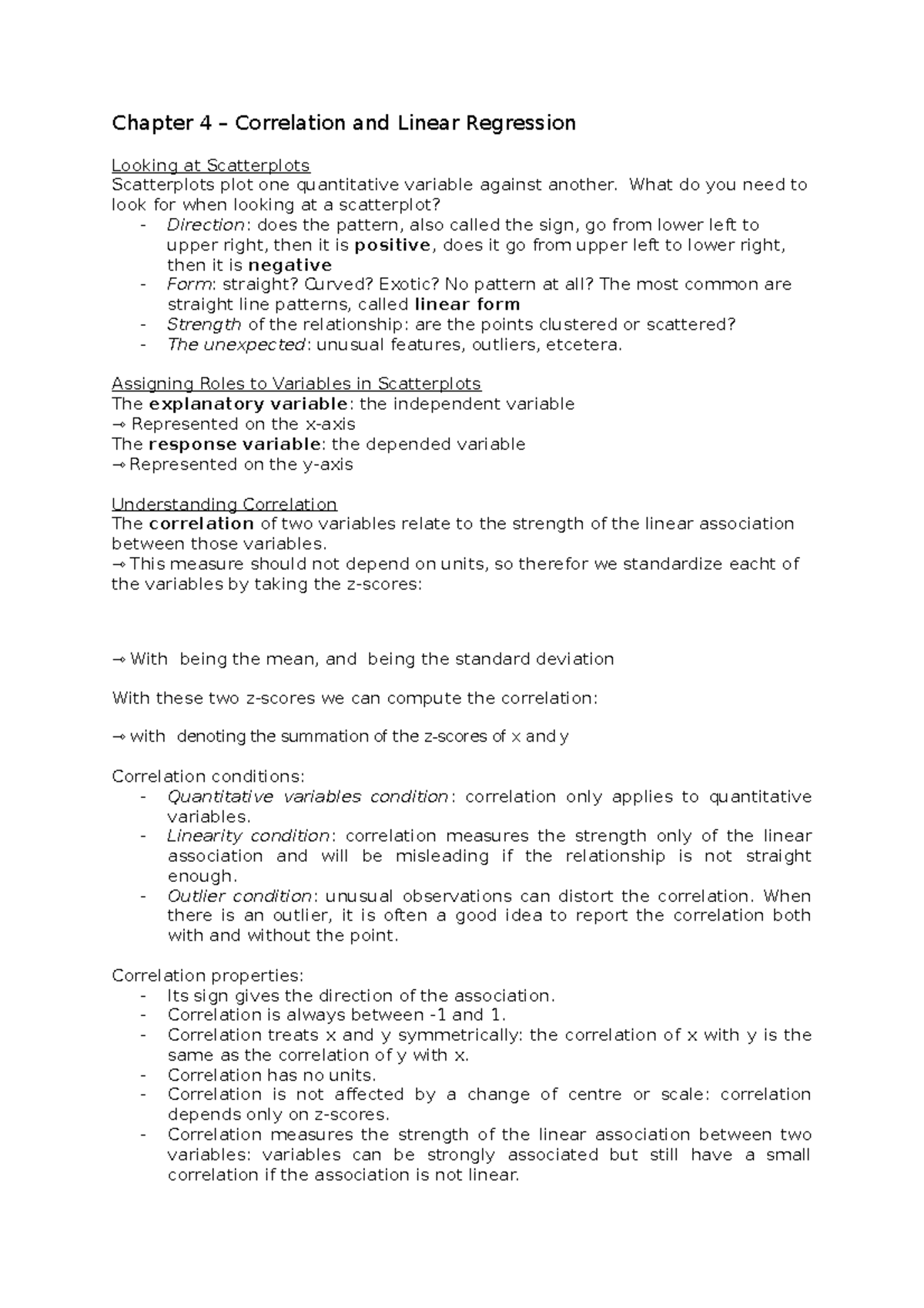 QMII stat chap 4 - QMII stat chap 4 - Chapter 4 – Correlation and Linear Regression Looking at ...