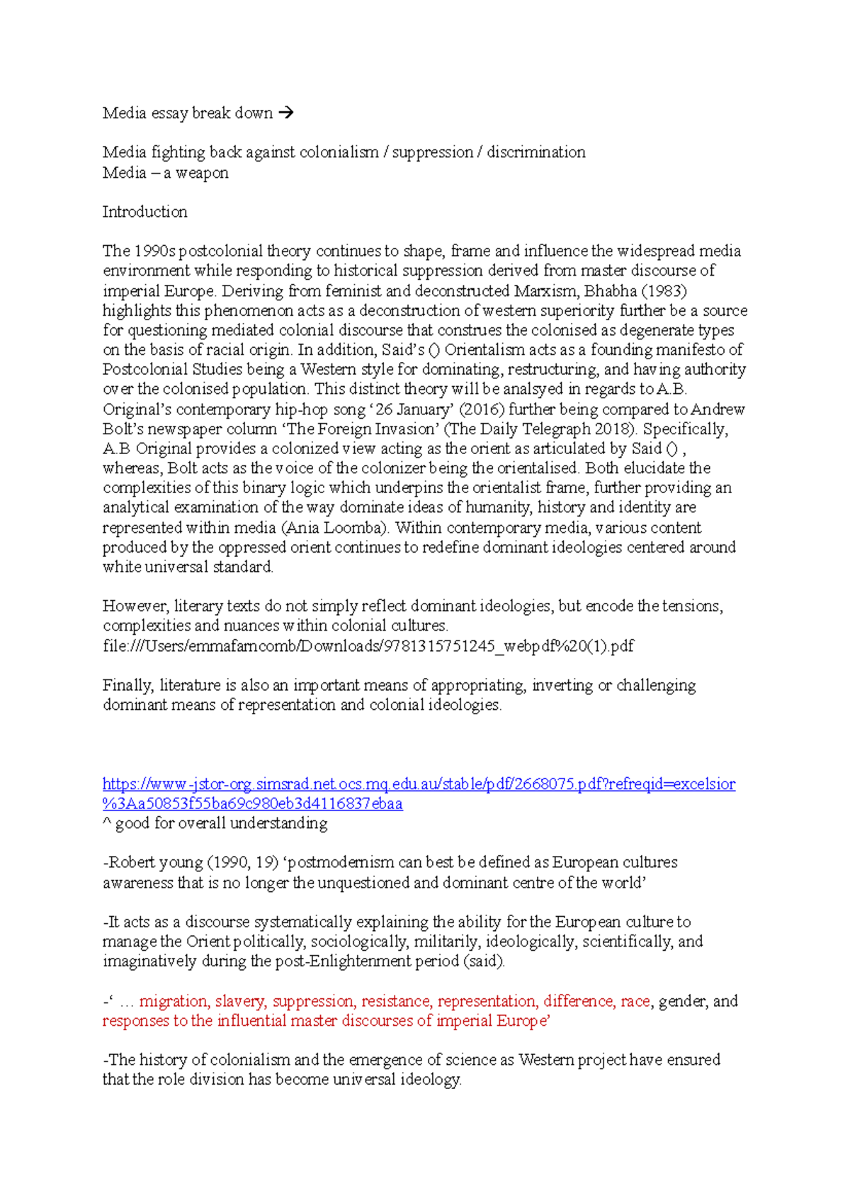 Media theory essay break down → - Media essay break down Media fighting ...