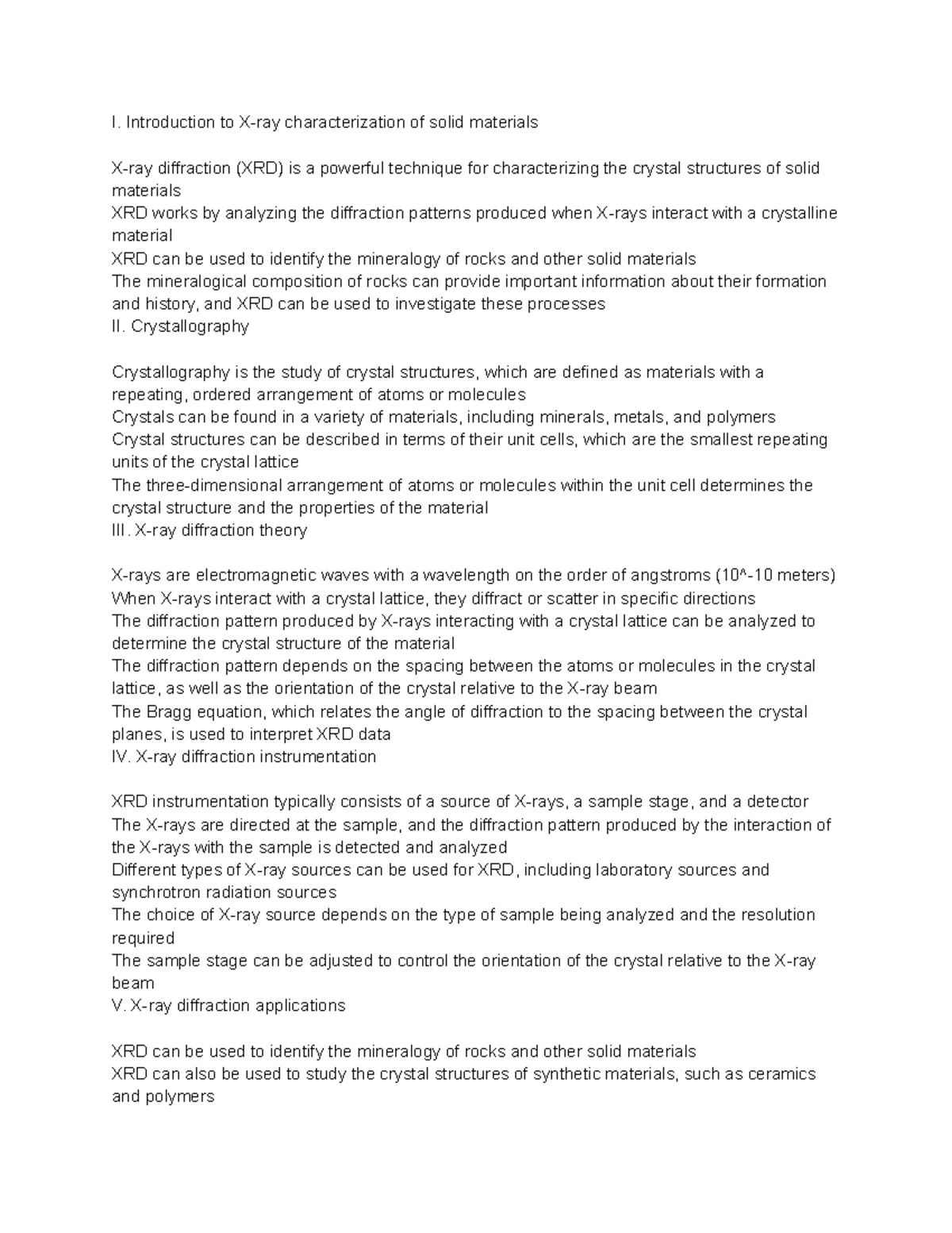 X-ray Characterization of Solid Materials (GEOL 396)#1 - I ...