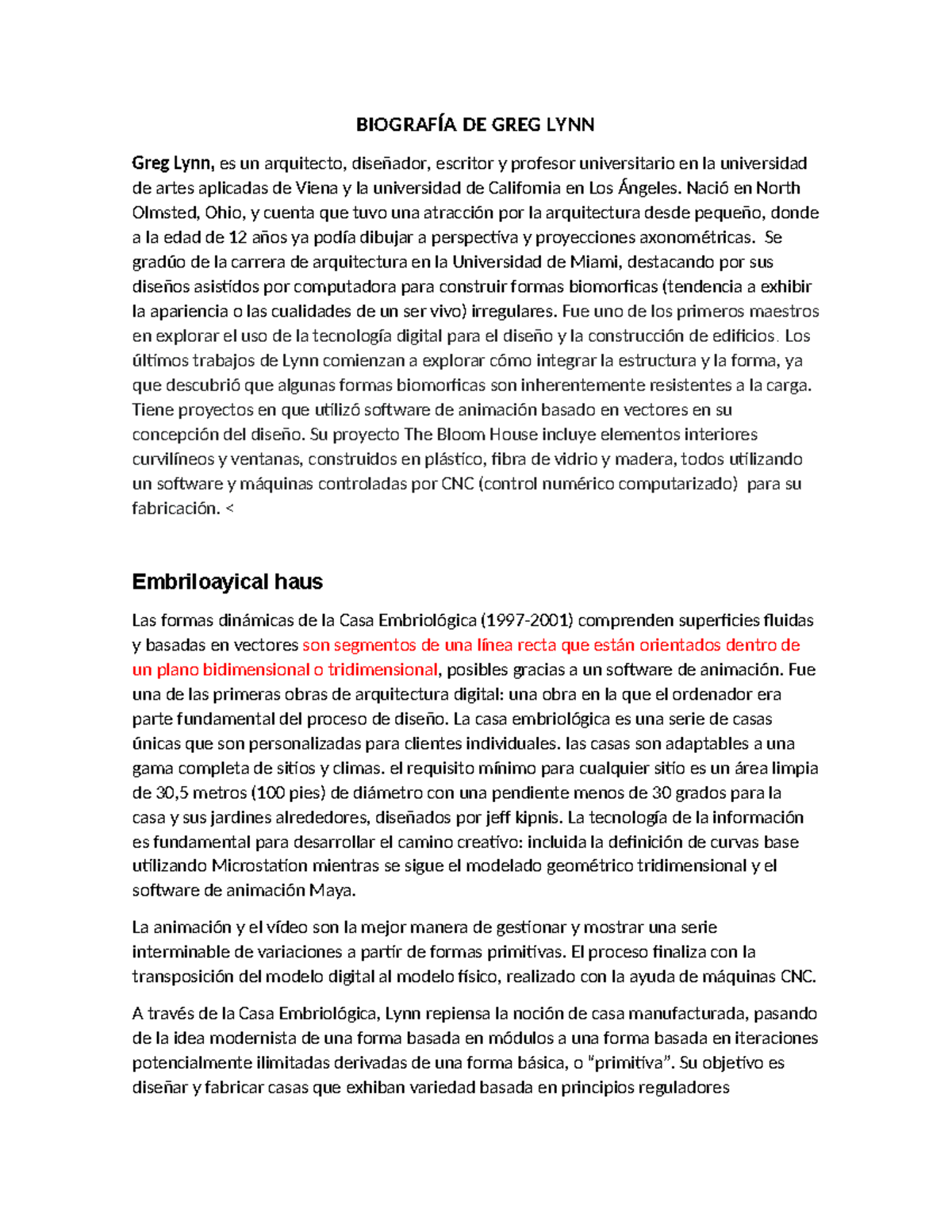 Bloom house - Greg Lynn - Practica en clase - BIOGRAFÍA DE GREG LYNN ...