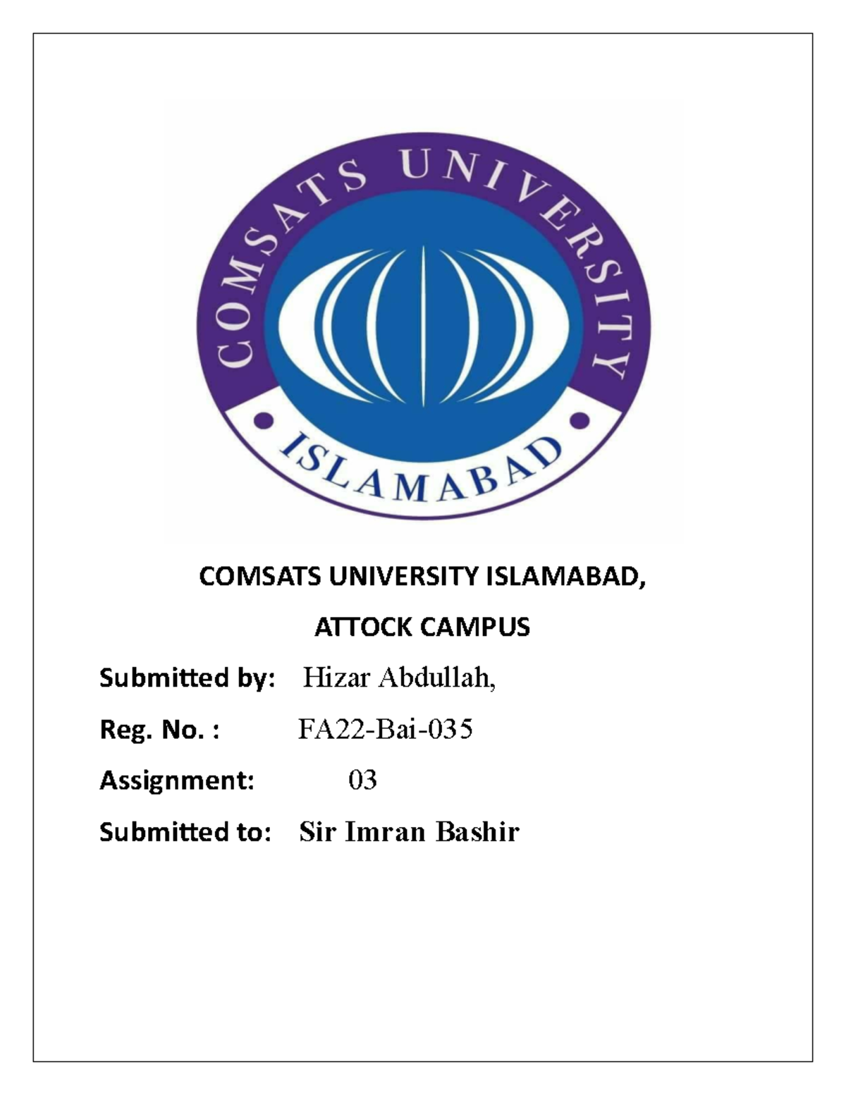 Pak 3 - pakistan studies - COMSATS UNIVERSITY ISLAMABAD, ATTOCK CAMPUS ...