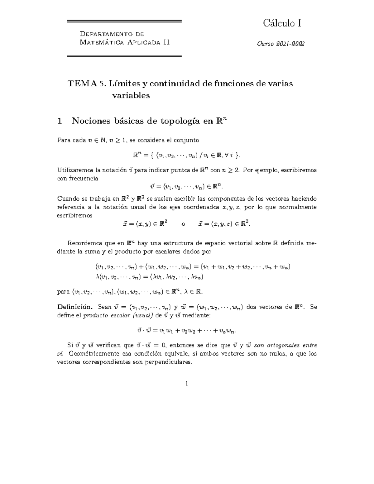 Tema5(21-22) - tema 5 - C ́alculo I Curso 2021 -202 2 Departamento de ...