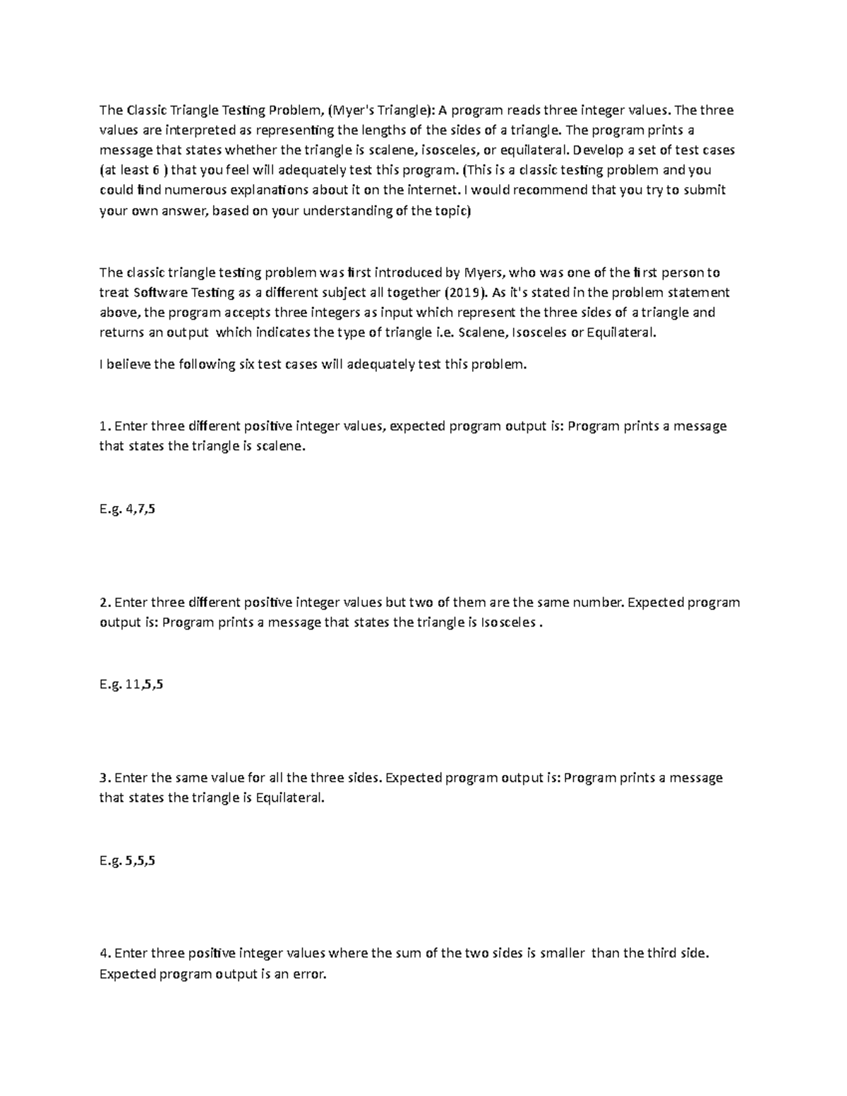 The Classic Triangle Testing Problem - The threevalues are interpreted ...