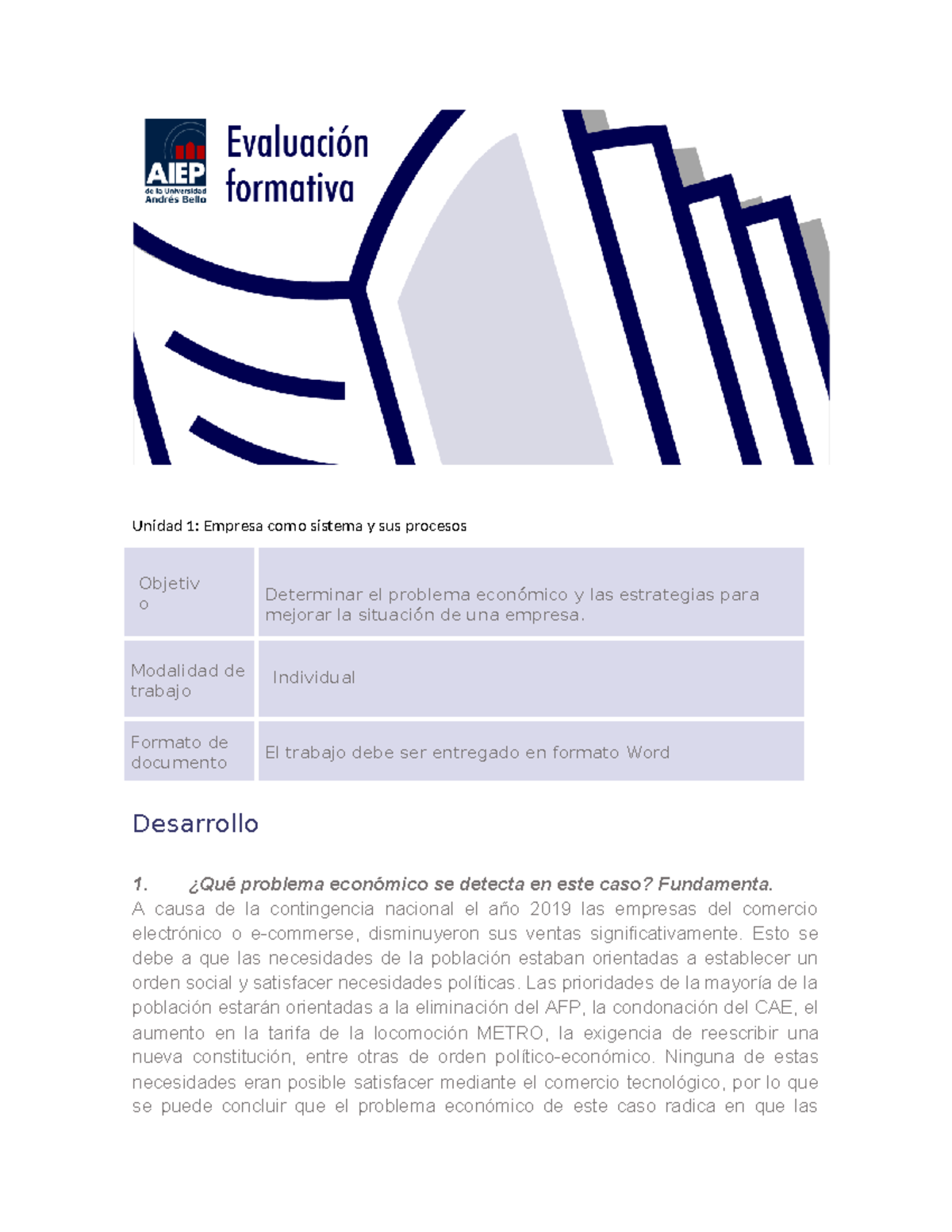 Actividad 2 unidad 1 - trabajo aprobado y terminado - Unidad 1: Empresa ...