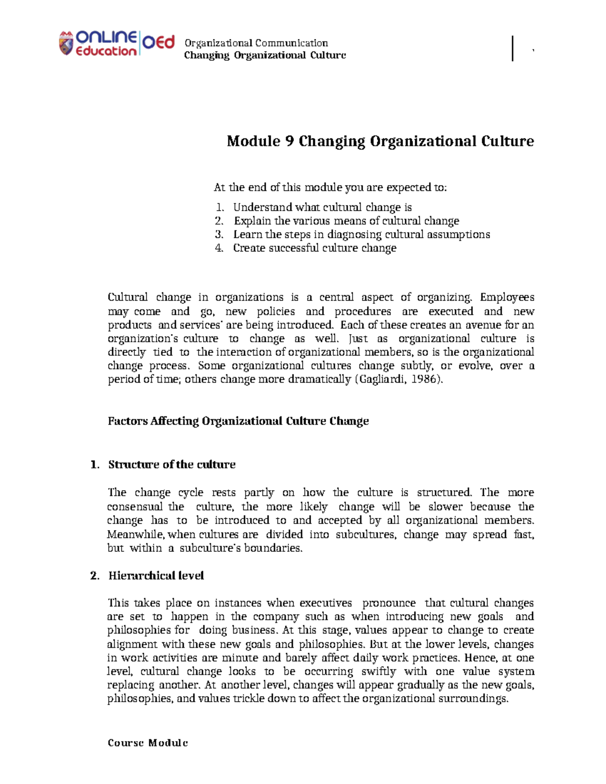 Week11 - module - 1 Organizational Communication Changing ...