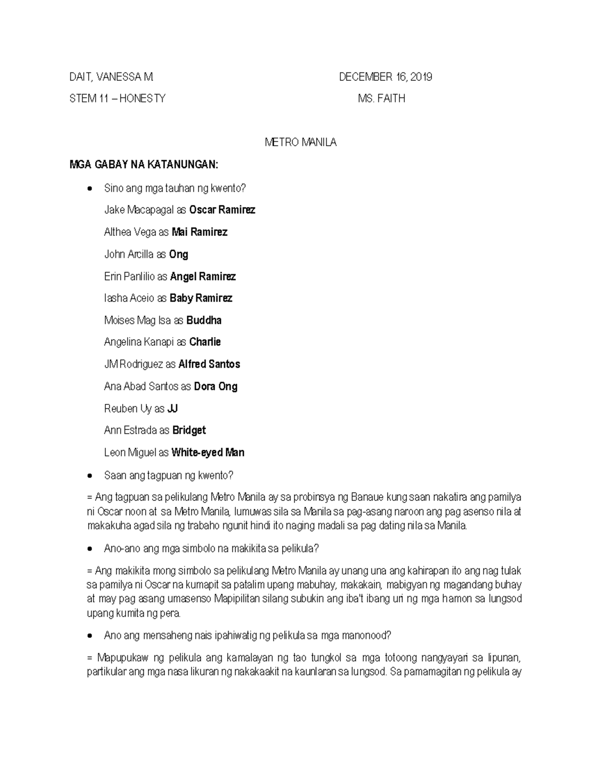 sample lecture notes - DAIT, VANESSA M. DECEMBER 16, 2019 STEM 11 ...