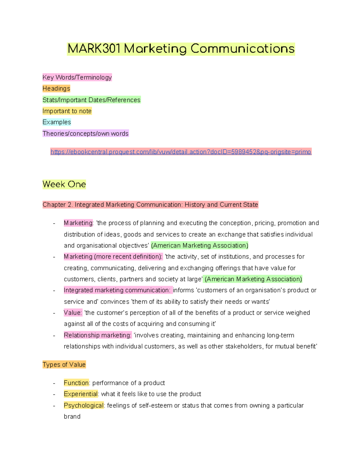 MARK301 Marketing Communications Readings - MARK301 Marketing ...
