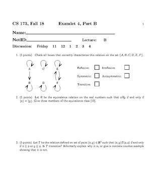 UIUC CS 173 Lecture Notes 2021 - CS 173 Discussion Problems Margaret M ...