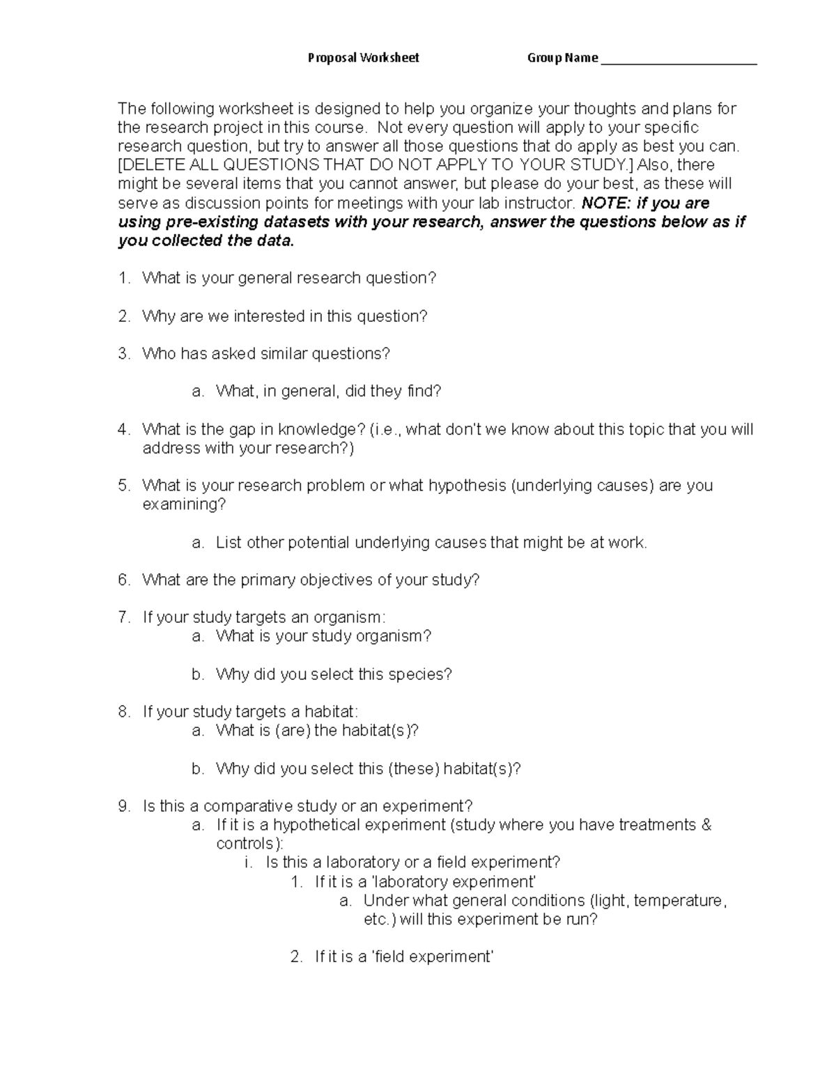 Proposal Worksheet - Group Project Propsal - Proposal Worksheet Group ...