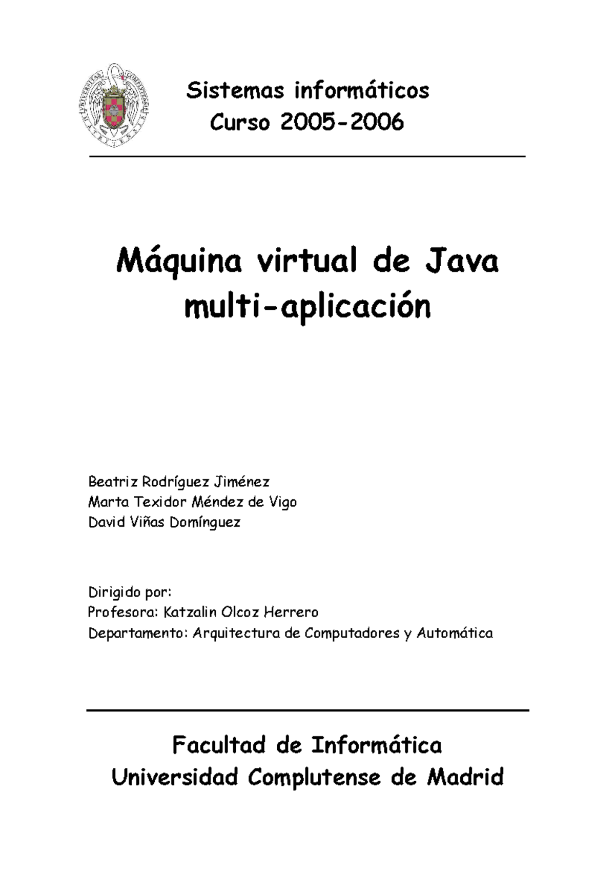 Proyecto final java - Sistemas informáticos Curso 2005