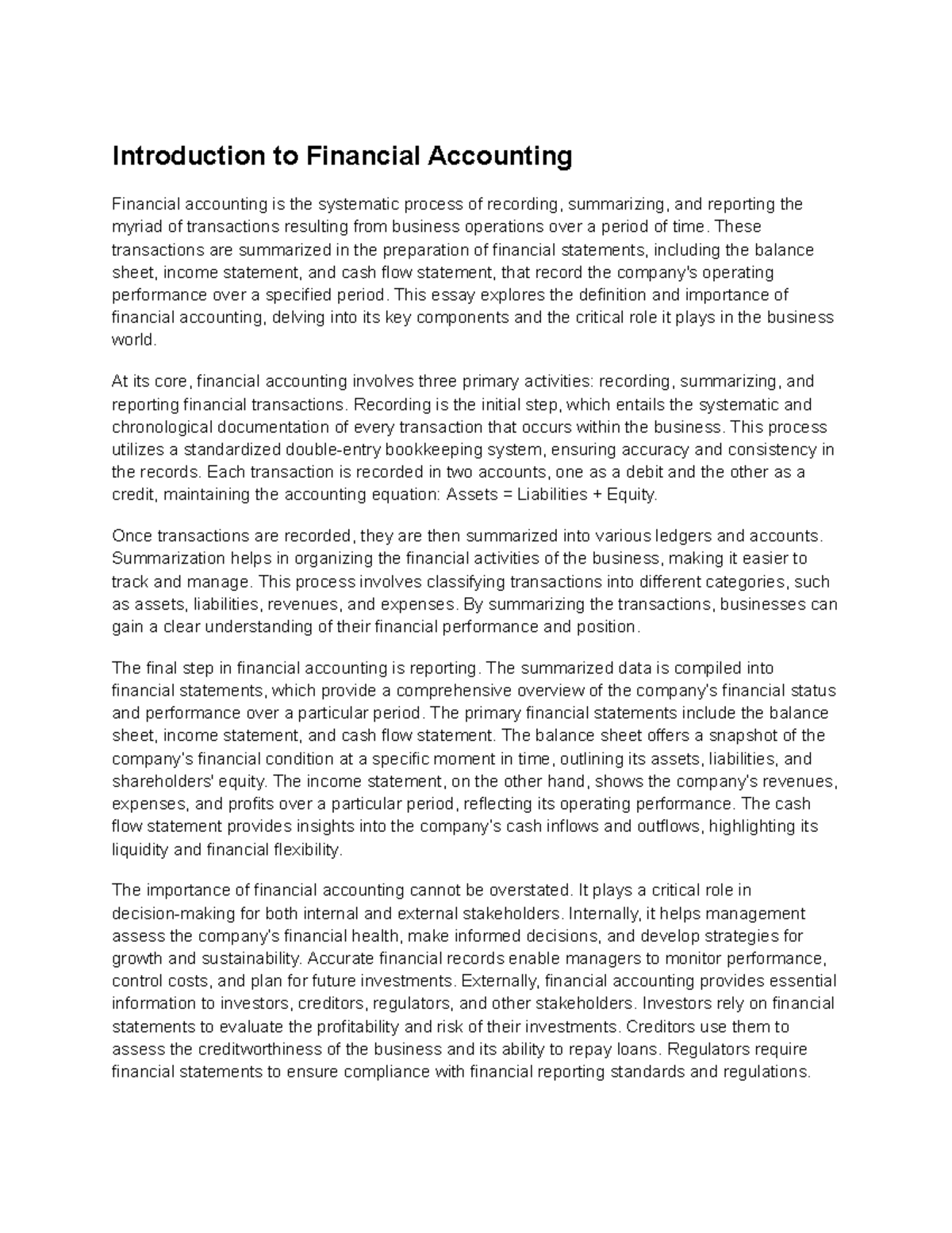 Introduction to Financial Accounting - Introduction to Financial ...