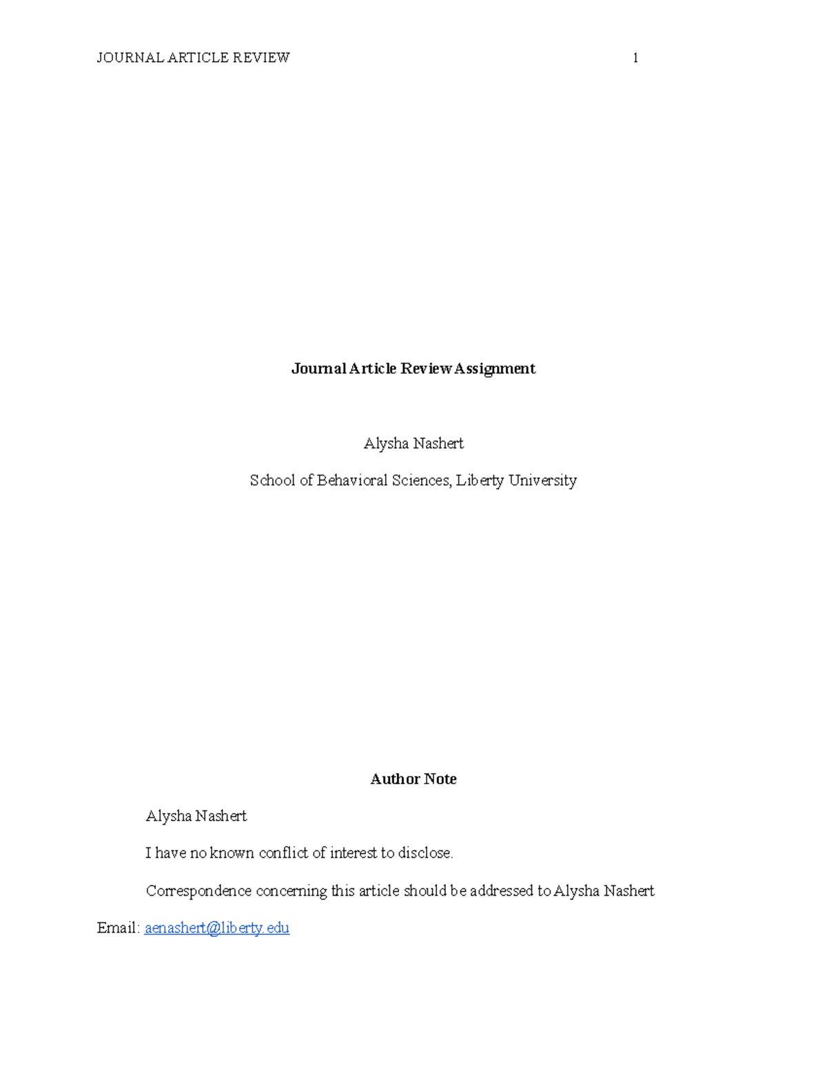 Journal Article Review - Correspondence concerning this article should ...