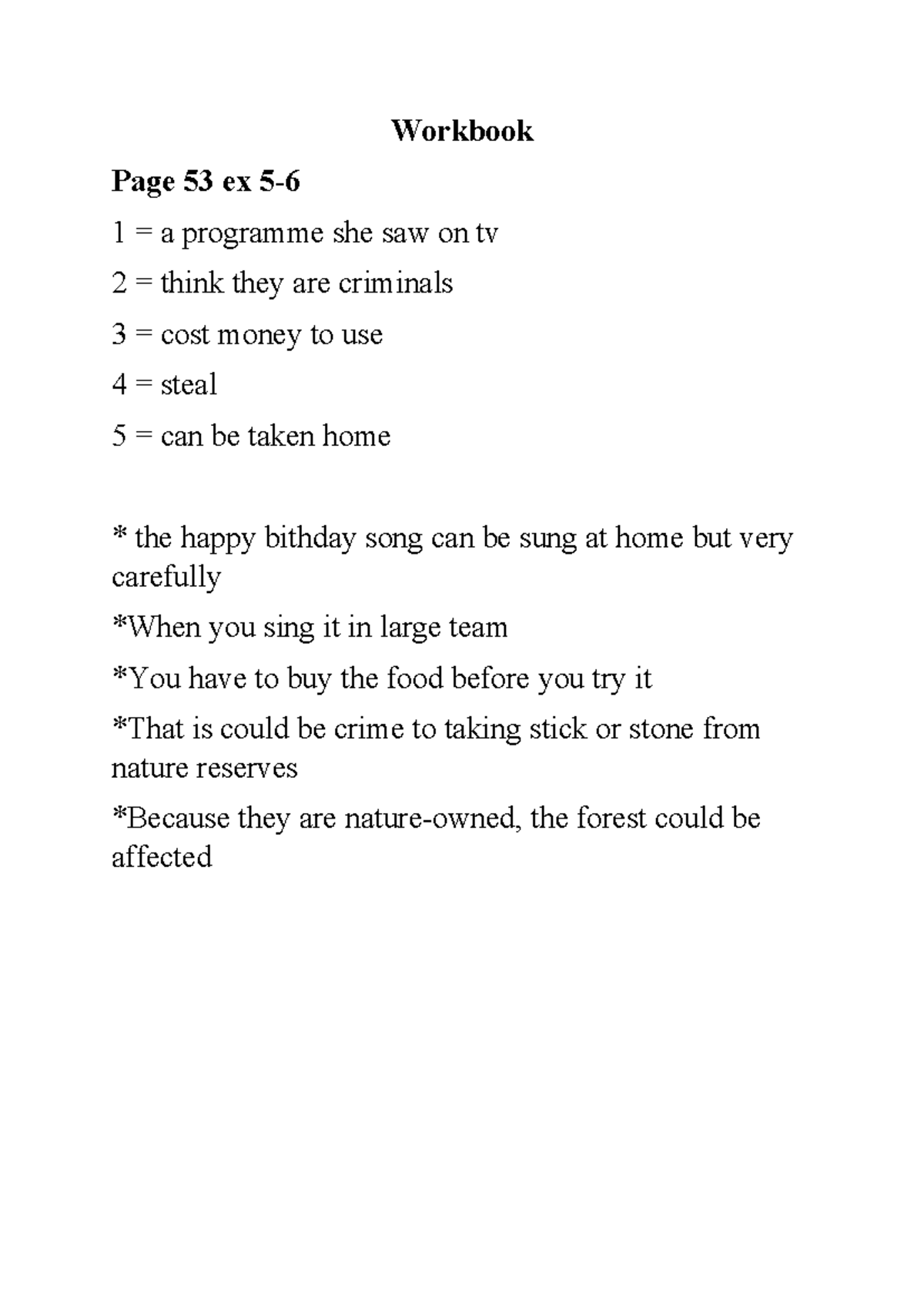 Tarea de ingles - exam - Magic Fingers - Workbook Page 53 ex 5- 1 = a programme she saw on tv 2 ...