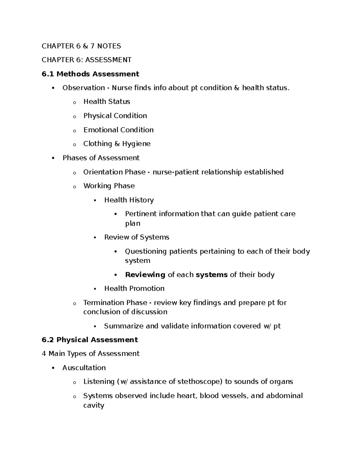 Chapter 6 & 7 - For Study Purposes - CHAPTER 6 & 7 NOTES CHAPTER 6 ...