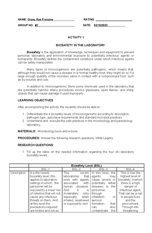 2022 Microlab Activity 3 Morphology of Bacterial Cell - NAME: Orate, Rae Franzine RATING: - Studocu