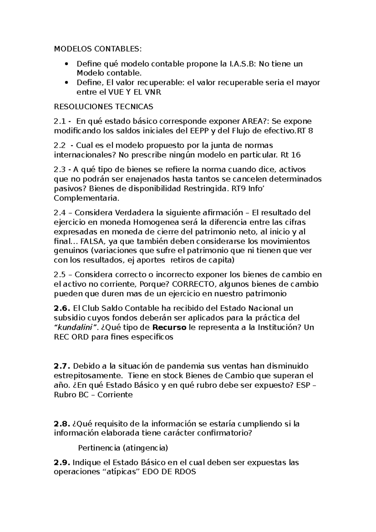 Modelos Contables - PRIMER PARCIAL - MODELOS CONTABLES: Define qué modelo contable propone la ...