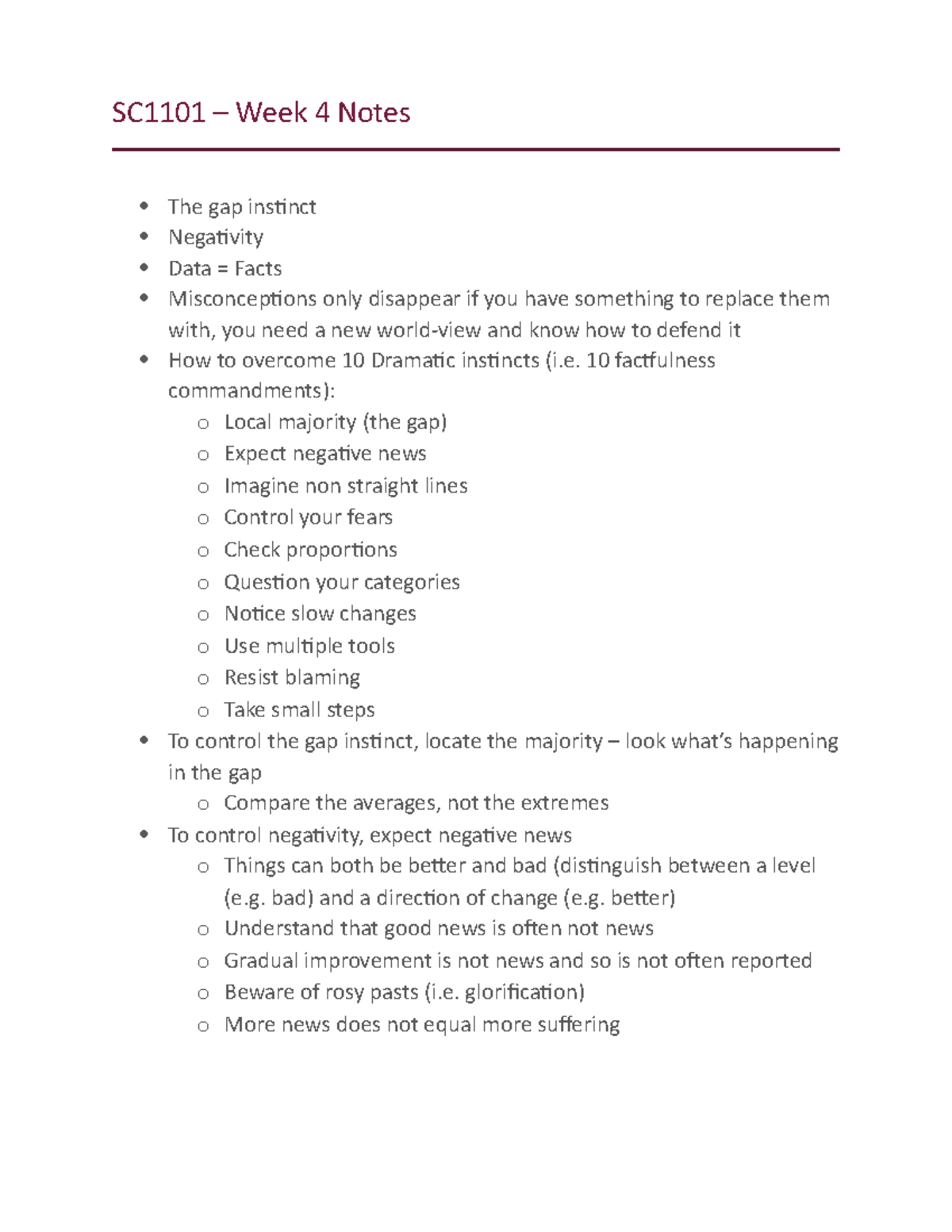 SC1101 - Week 4 Notes - The Gap Instinct, a good argument, logical ...