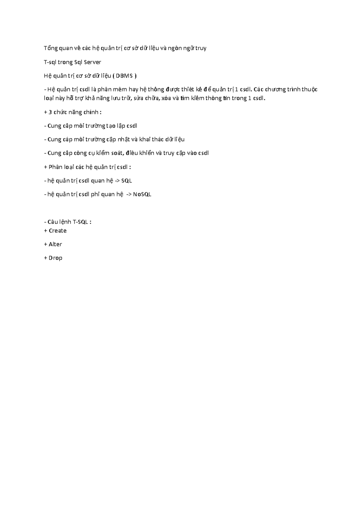 Tổng quan về các hệ quản trị cơ sở dữ liệu và ngôn ngữ truy - T ng quan vềề các hổ ệ qu n tr cả ...
