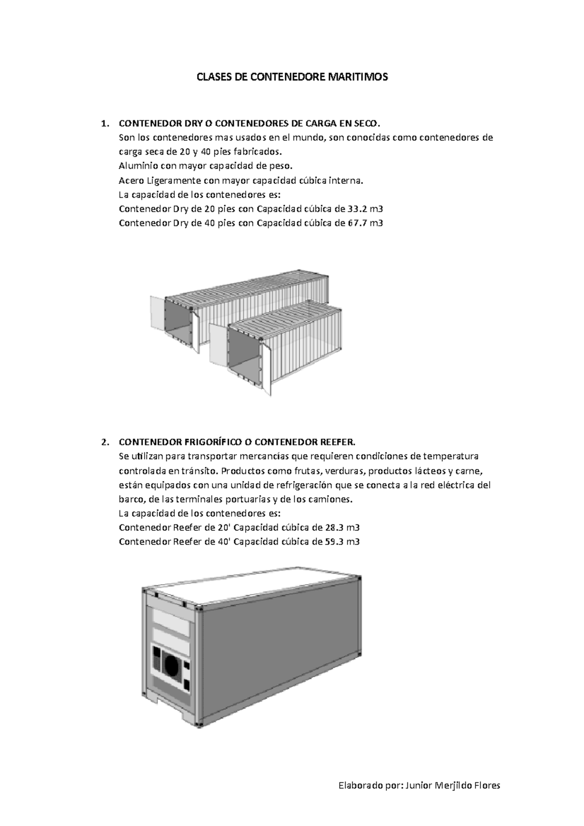 Clase DE Contenedores - CLASES DE CONTENEDORE MARITIMOS 1. CONTENEDOR ...