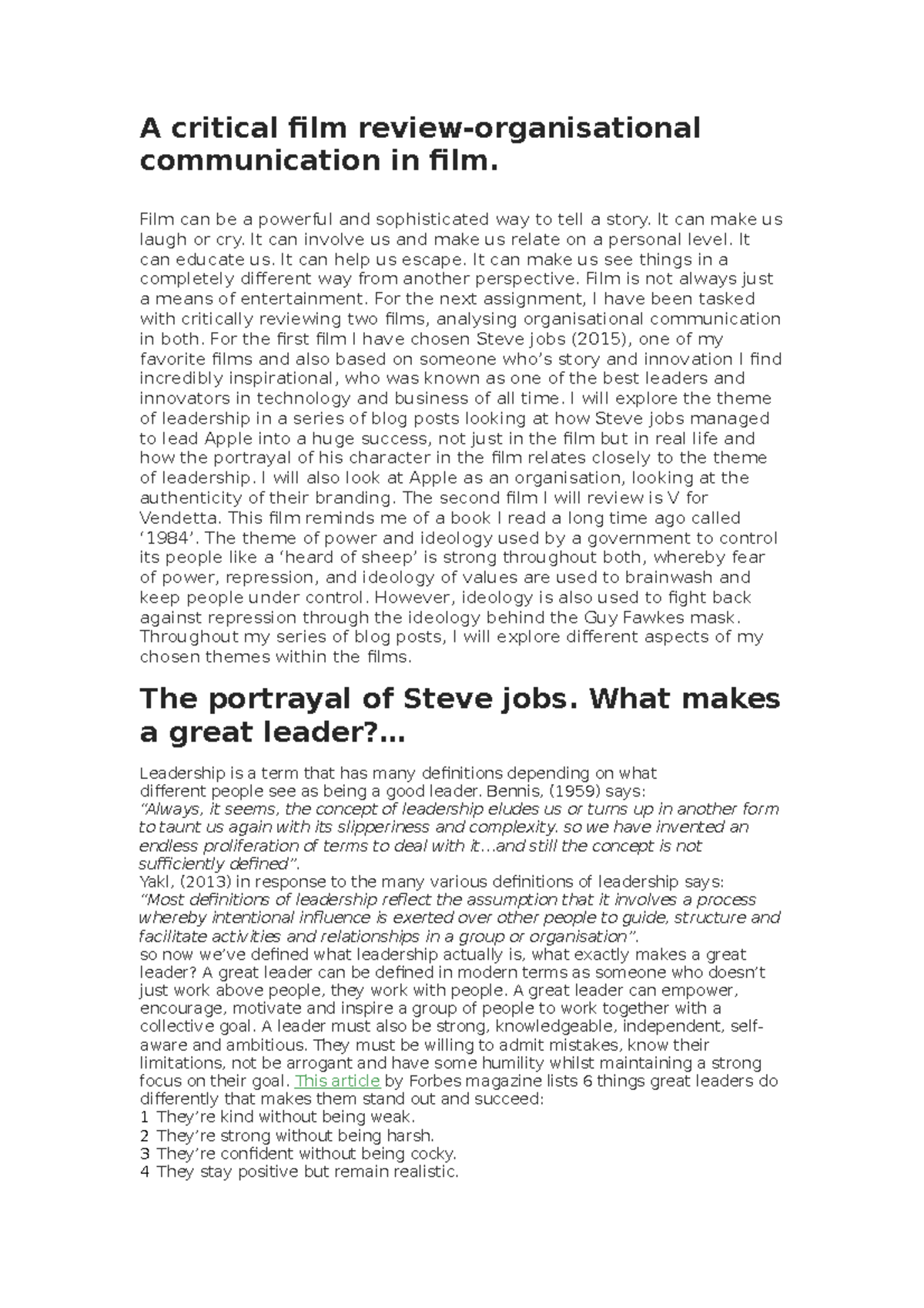 A critical film review - A critical film communication in film. Film ...