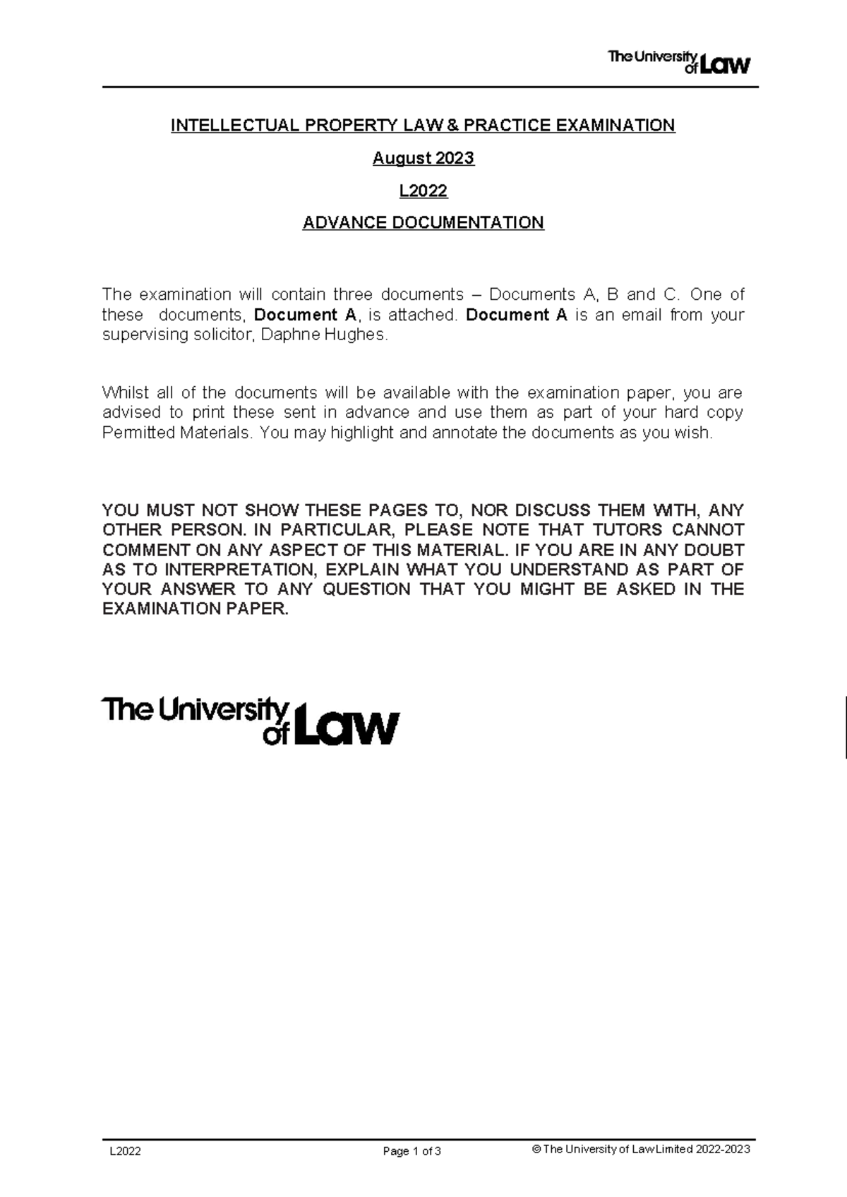 L2022 ip aug23 advance documents final - INTELLECTUAL PROPERTY LAW ...