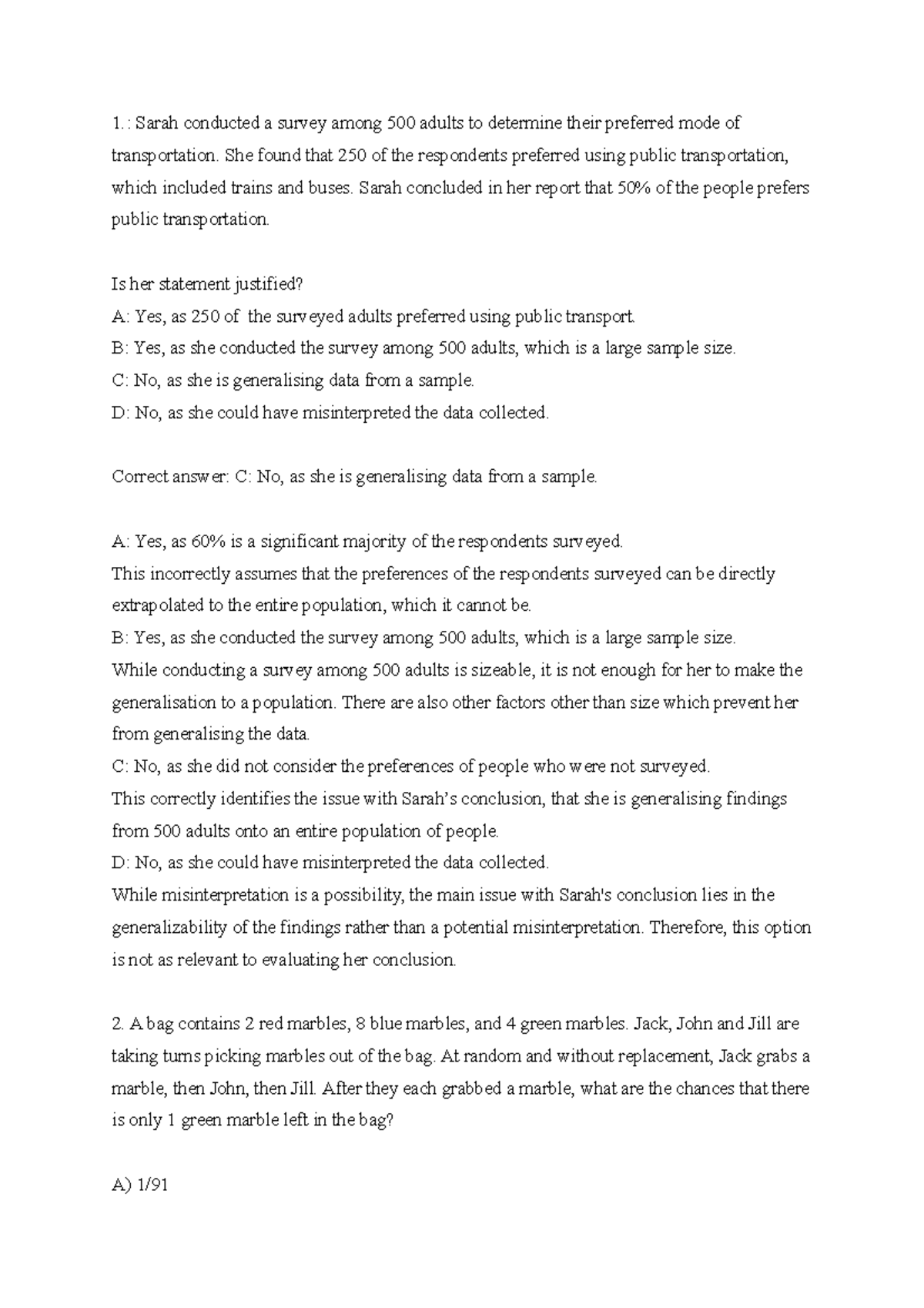 Medentry 2 done - 1123123 - 1.: Sarah conducted a survey among 500 ...