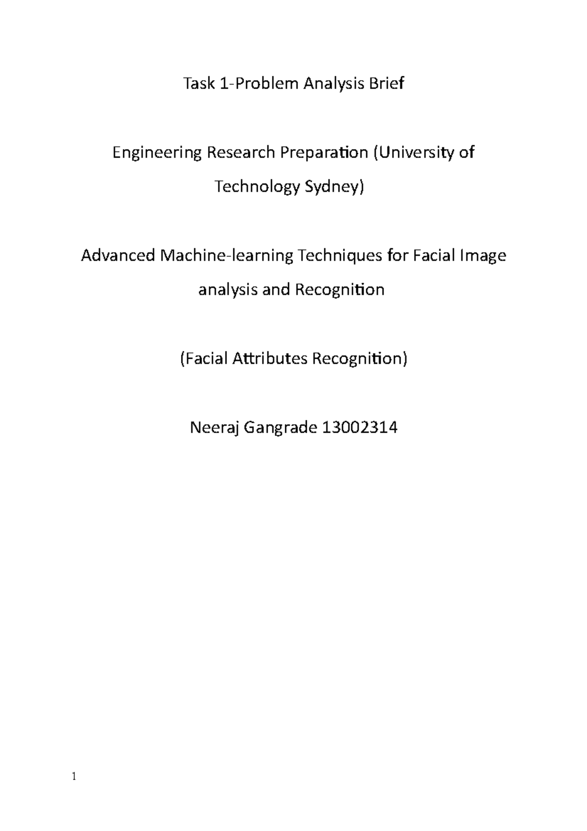 Task 1 - Problem Analysis Brief - Task 1-Problem Analysis Brief ...