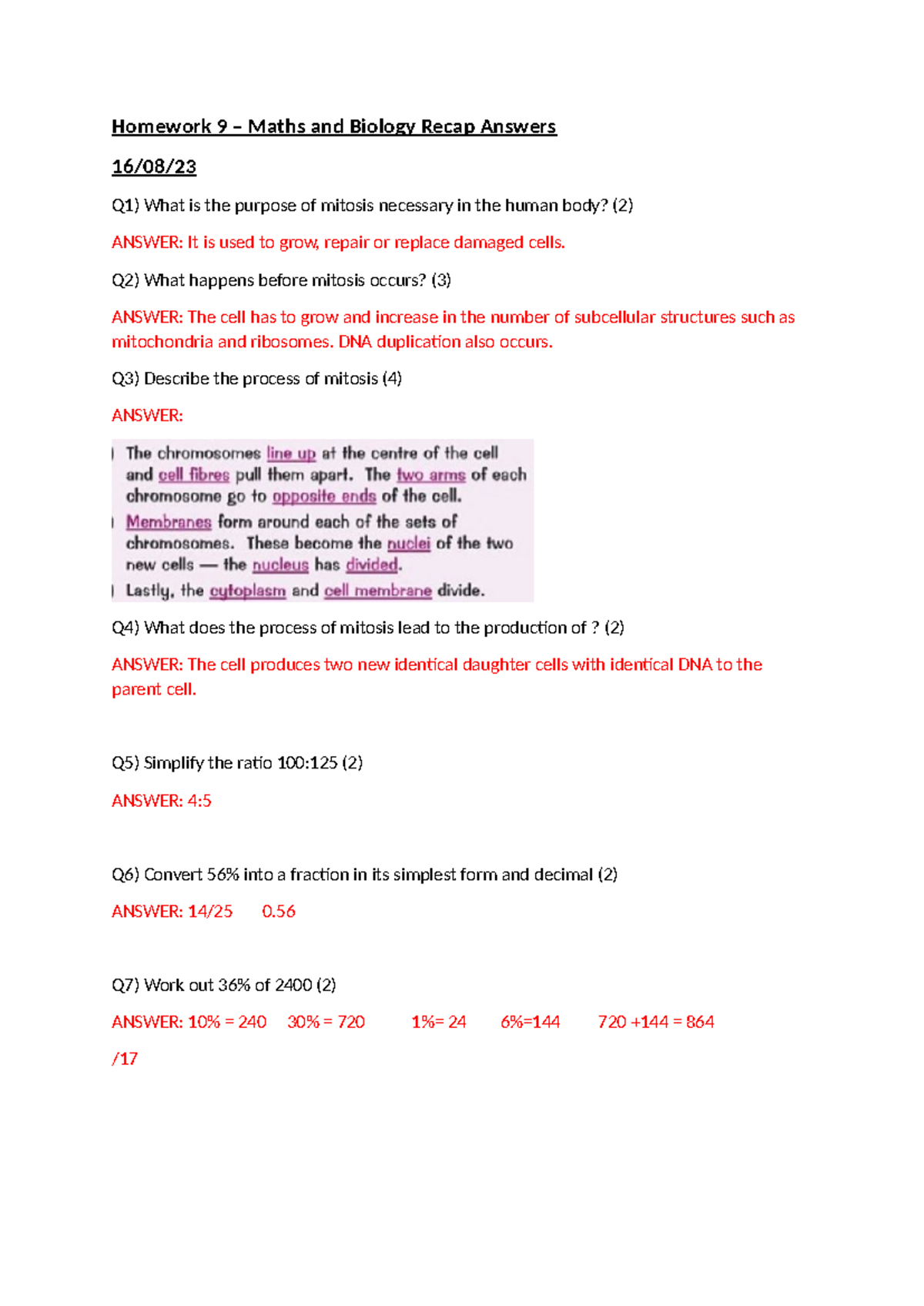 Homework 9 - Maths and Biology Recap Answers - Homework 9 – Maths and ...
