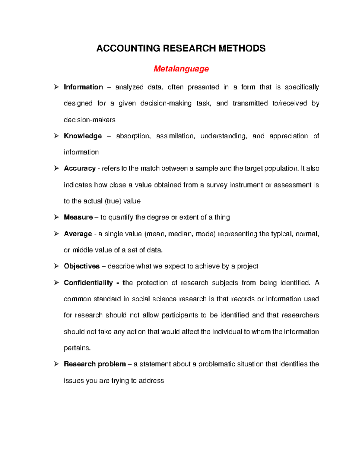 Accounting Research Method Metalanguage - ACCOUNTING RESEARCH METHODS ...