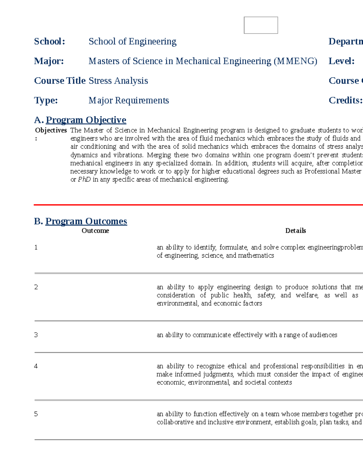 MENG510 Mmeng - syllabus - School: School of Engineering Departm Major ...