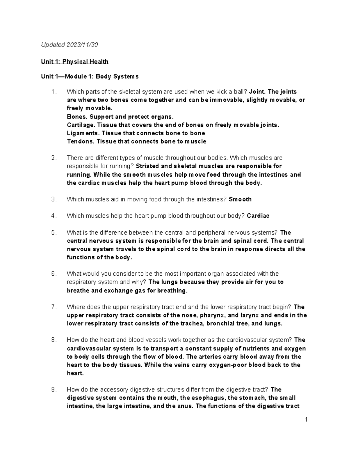 c458 WGU health, fitness, wellness - Updated 2023/11/ Unit 1: Physical ...