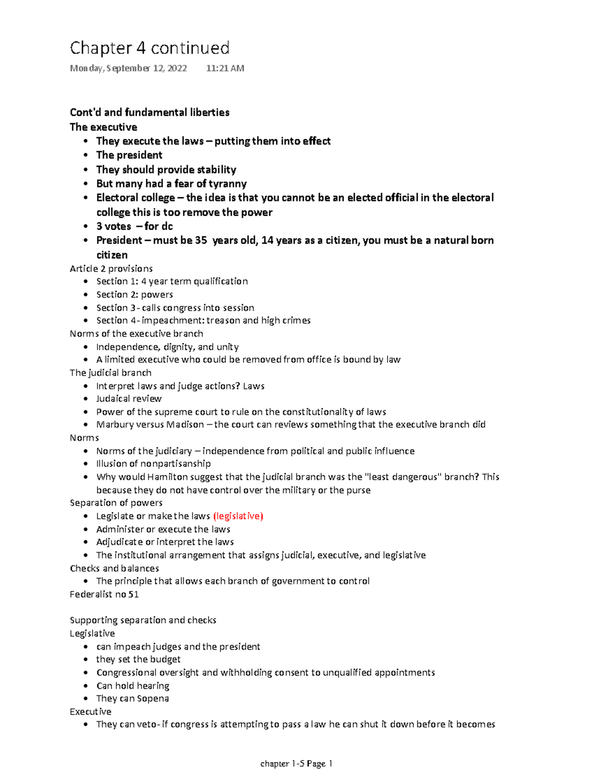 Chapter 4 continued : Keeping the Republic - Cont'd and fundamental ...