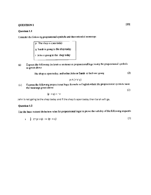[Solved] Use the basic natural deduction rules for propositional logic - Formal Logic 3 (COS3761 ...