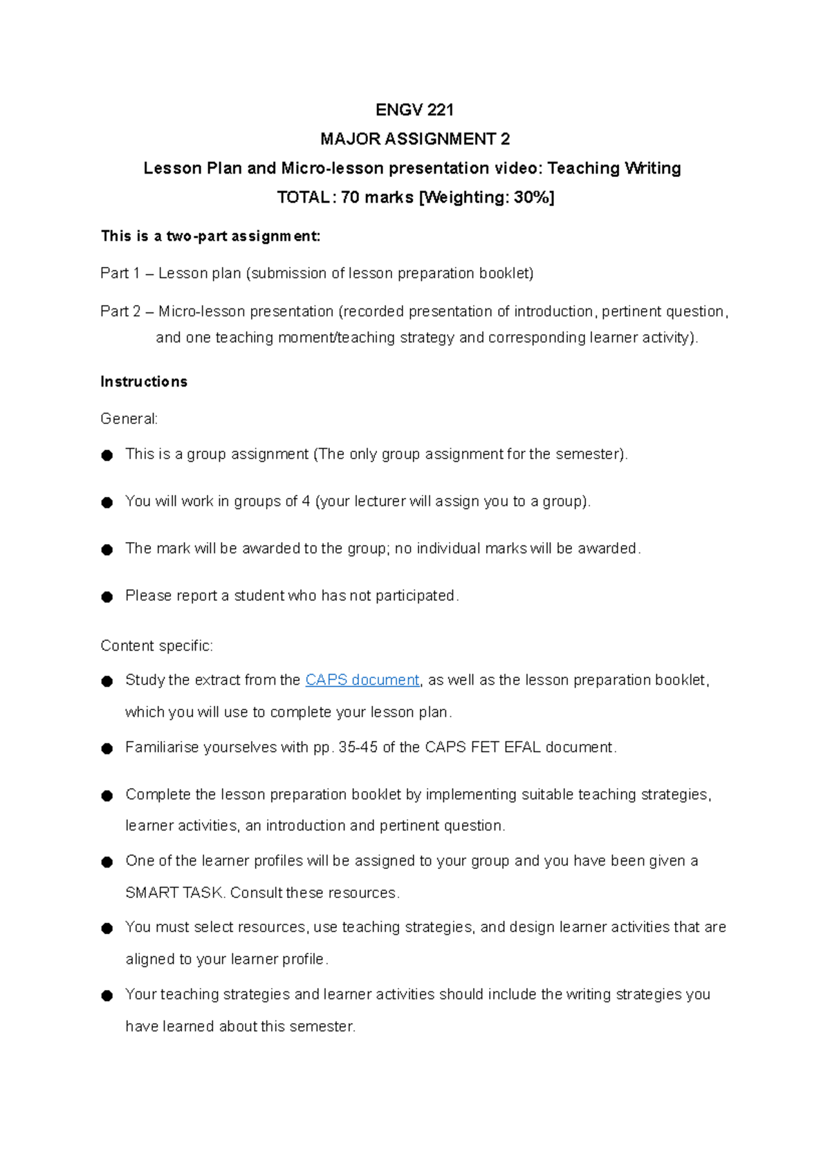 ENGV221 MA 2 - 1. Lesson PLAN Micro- Lesson PRES - ENGV 221 MAJOR ...