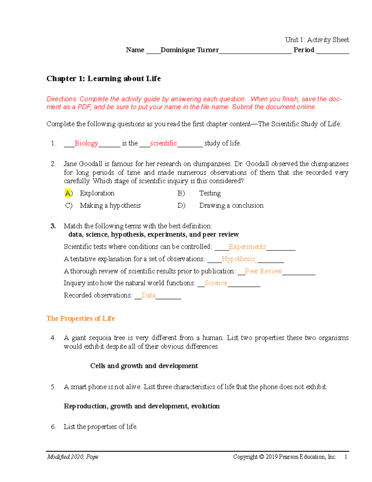 Exam activity sheet - This is a study guide for an exam that helped me ...