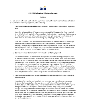 PSY 355 Module 4 Activity - For this journal activity, you will respond ...