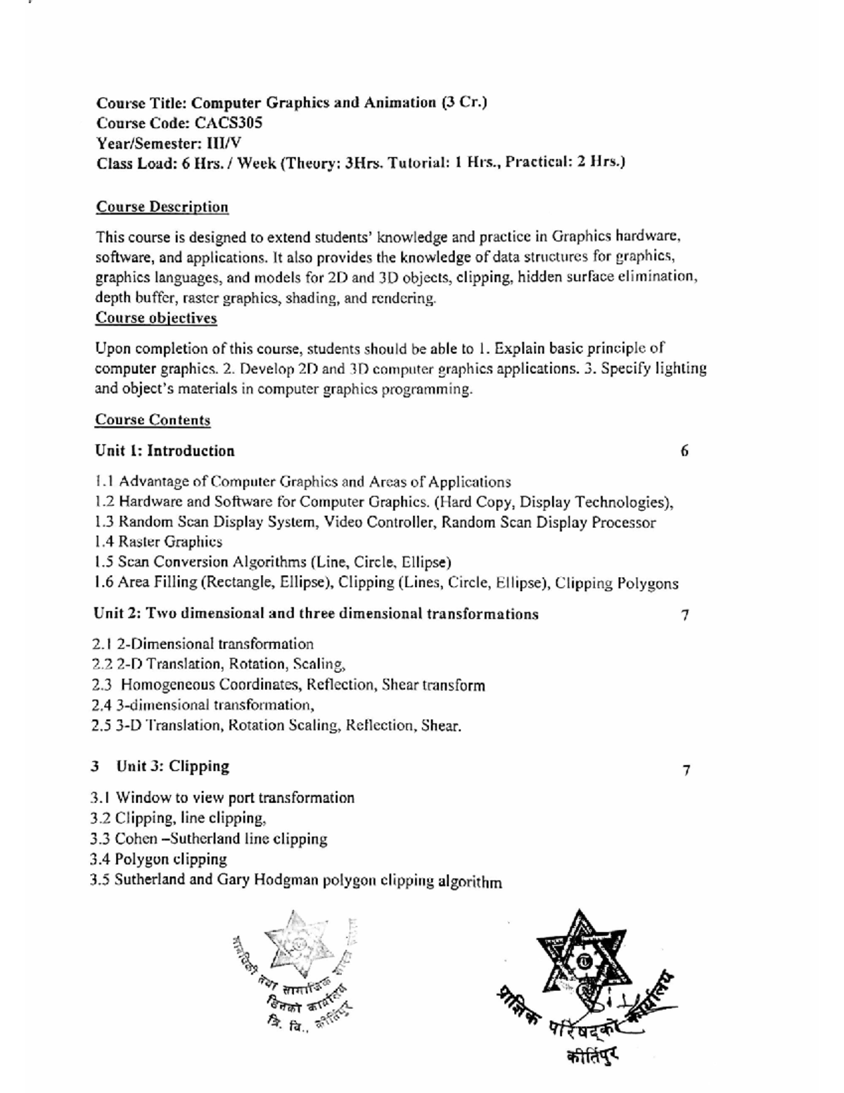 CSCS 305 Computer Graphics and Animation 5th SEM - Bachelor's in Computer Application - Studocu